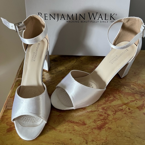 Benjamin Walk | Shoes | Benjamin Walk White Heels | Poshmark